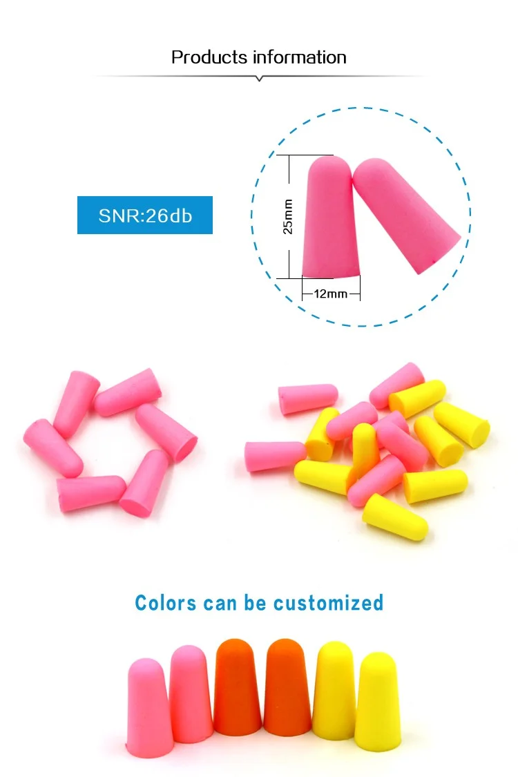 Disposable Custom Ear Plugs Pu Foam Earplug With Individual Packing In ...