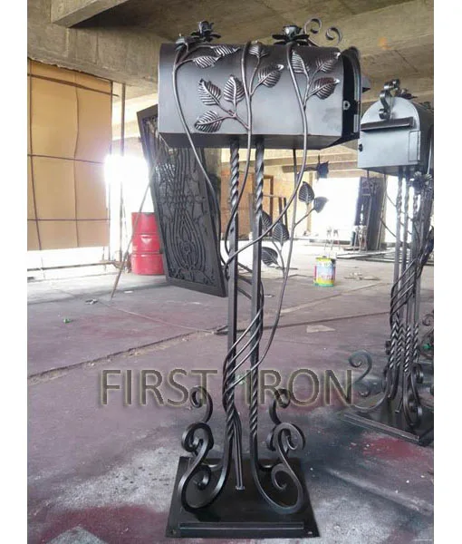 Eco-friendly Free Standing Wrought Iron Post Mailboxes