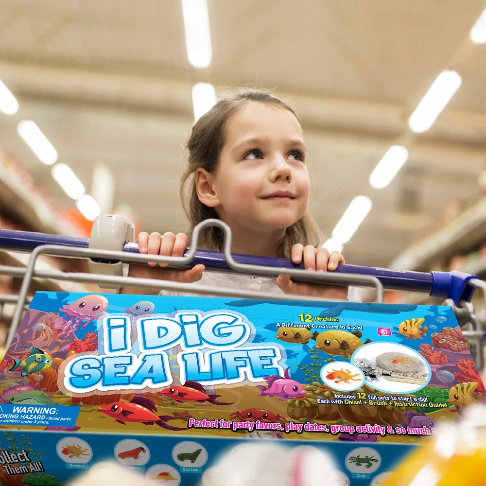 12pcs Ocean Animal Dig Excavation Kit Sea Life Dig Kit Excavation Stem ...