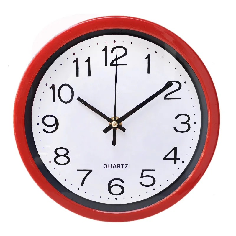 8 Inch Plastic Frame Wall Clock - Silent Living Room Decor