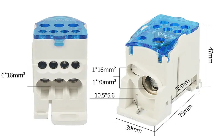 Ukk-160a Din Rail Electric Wire Connector Universal Power Distribution Terminal Block - Buy ...