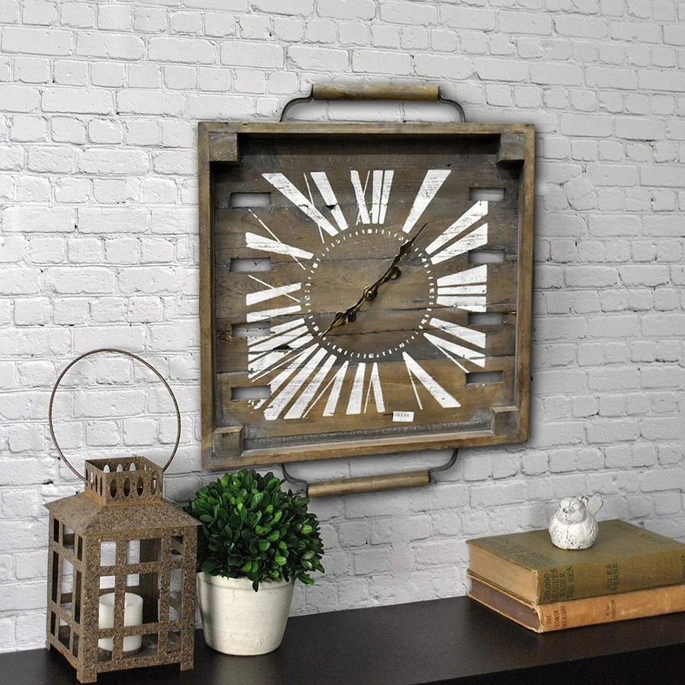 Luckywind 27.5"' Rustic Farmhouse Distressed Weathered Barn Wood Wall ...