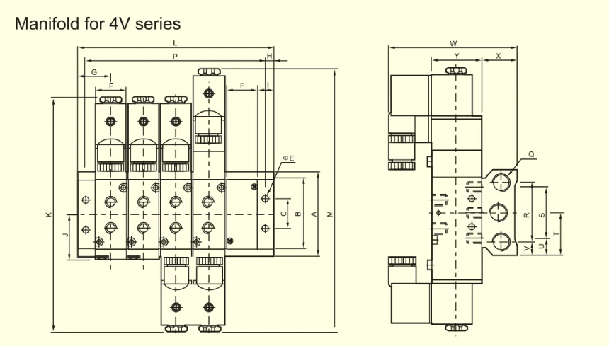 4V Series Aluminum Alloy Base Pneumatic Gas Solenoid Valves