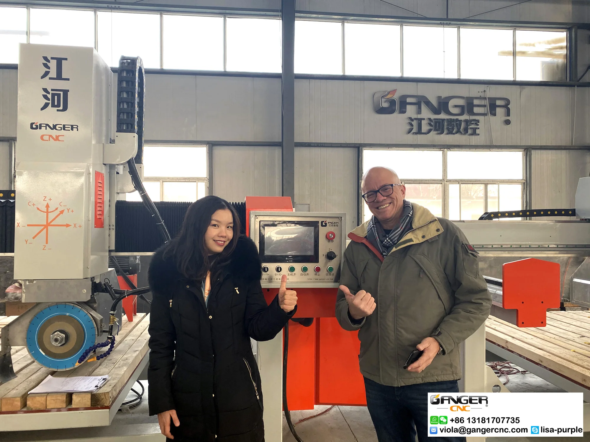 Cnc Bridge Saw 5 Axis Granite Cutter With Suction Cups Gq-3220c ...