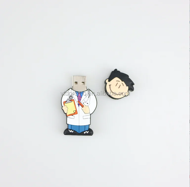 Cartoon Doctor Usb Flash Drive, Custom Storage Device, 1gb/2gb/4gb, Oem