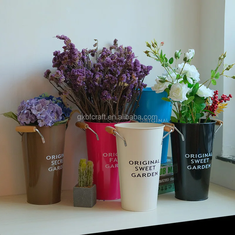 Large Zinc Florist Buckets Galvanized French Flower Bucket Decorative ...