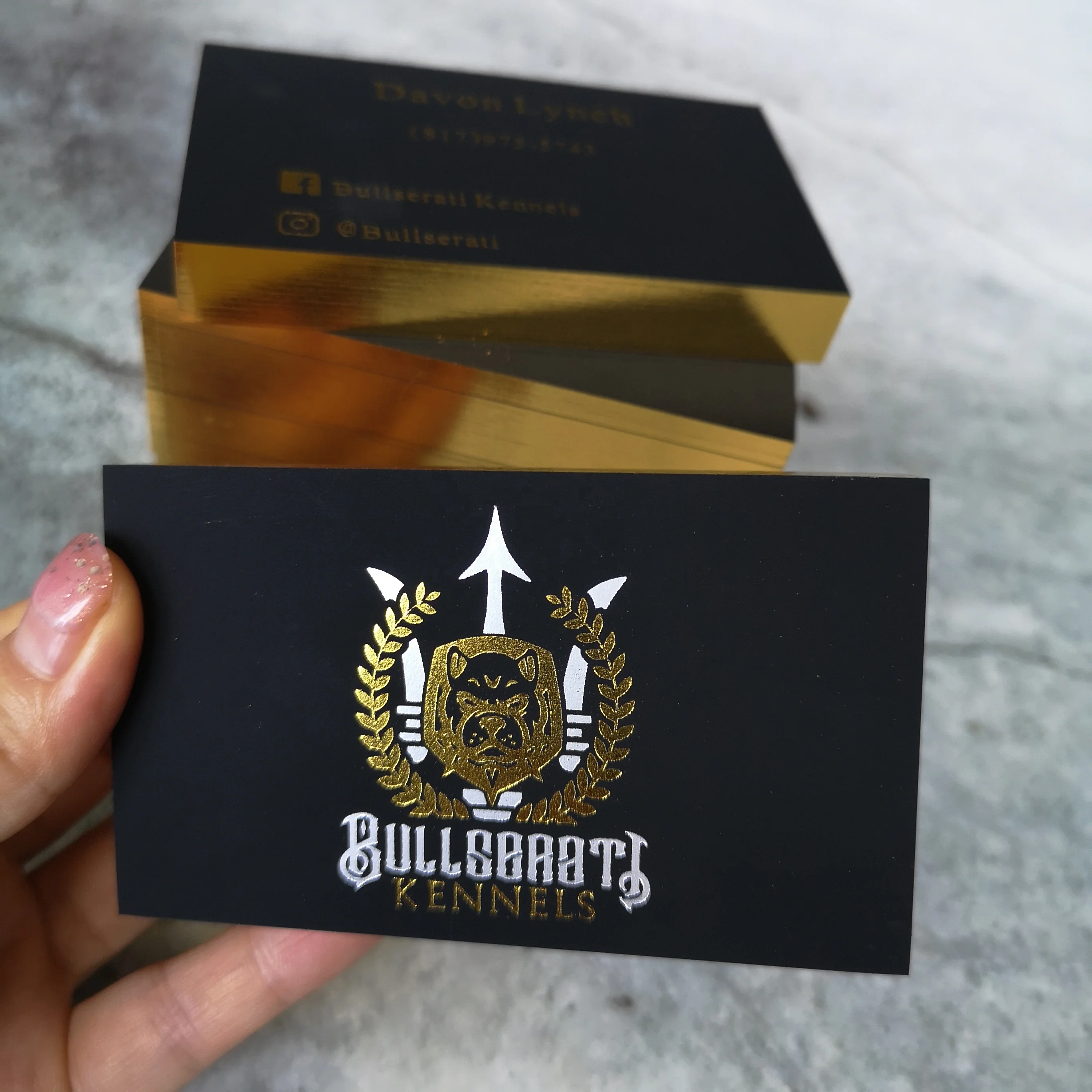 Luxury Edge Gold Foil 600gsm Card Colored Edge Business Card 4c+4c Cmyk ...