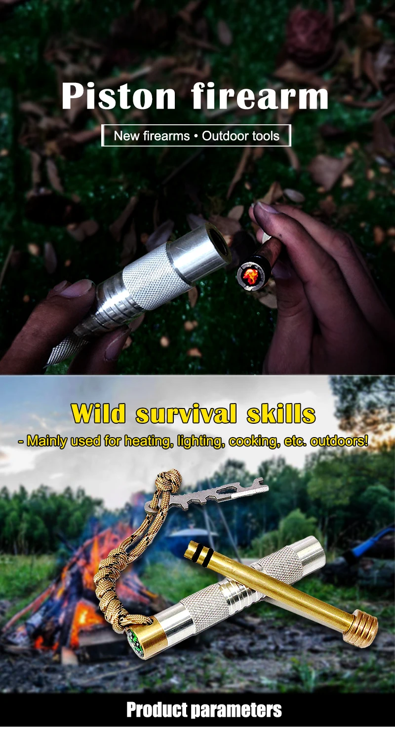 New Style Outdoor Survival Make-fire Fire Piston Kit, Wild Environment ...