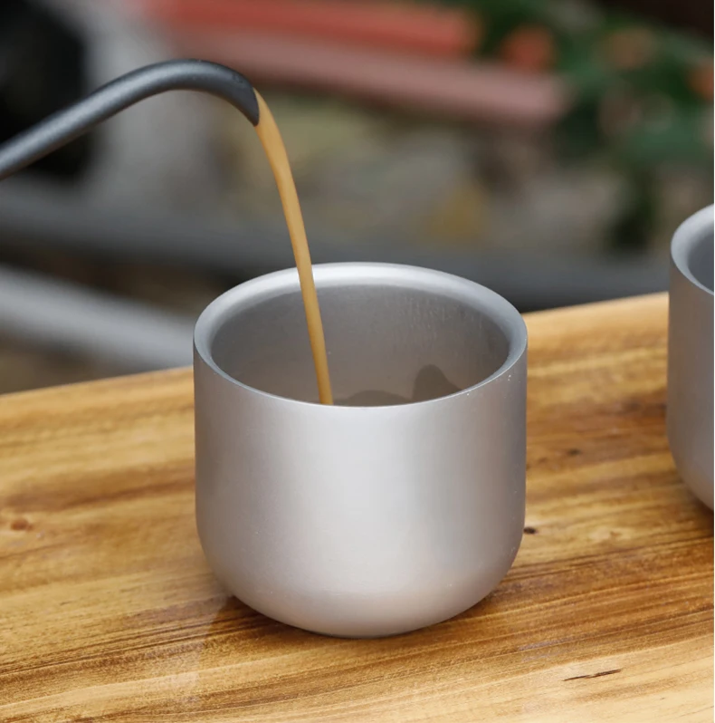 Titanium Cup,125ml Titanium Water Cup For Outdoor Camping And Home Use ...