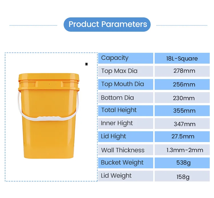 5 Gallon Square Bucket With Lid - Buy 5 Gallon Bucket,5 Gallon Square ...