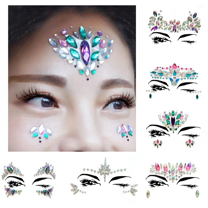 Crystal Sexy Chest Jewels Temporary Tattoo Sticker 3d Stage Rhinestone ...