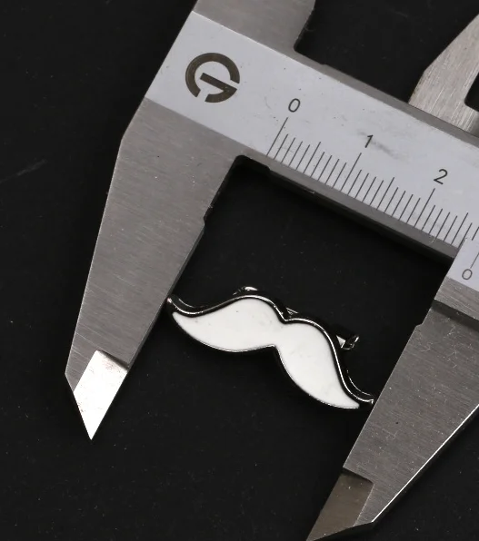 Black Mr. Moustache Lapel Pins - Elegant Gentleman Accessories