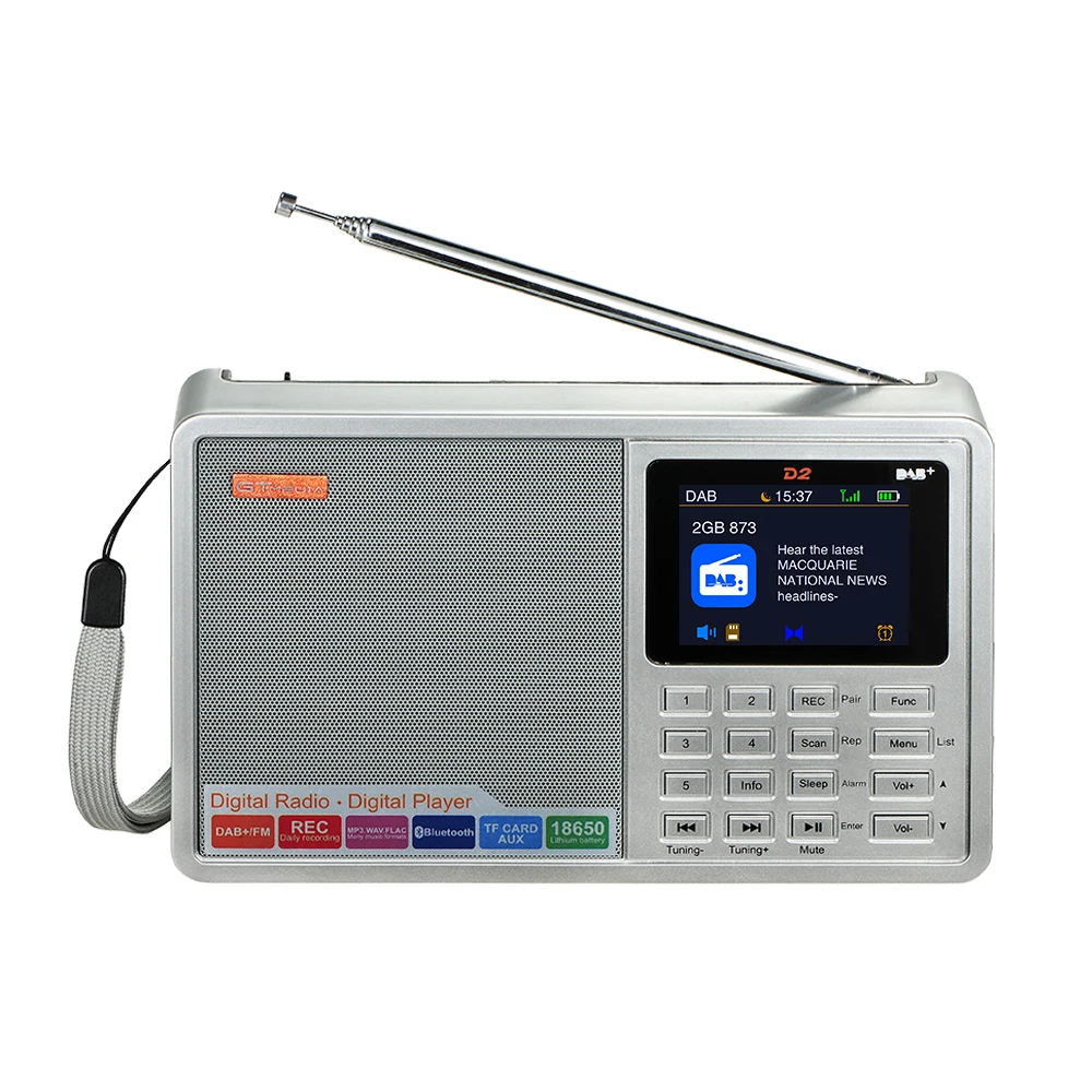Pure Portable DAB DAB+ Radio with Battery Rechargeable Clock FM Radio
