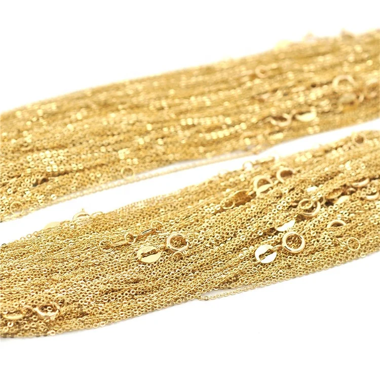 Female Pure 14k Yellow Gold Chains Without Pendant Accessories Custom ...