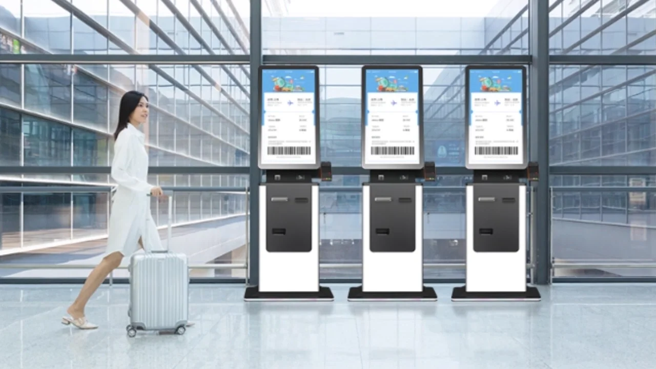 27inch Android Floor Stand Kiosk Card Reader Self-service Kiosk Payment ...