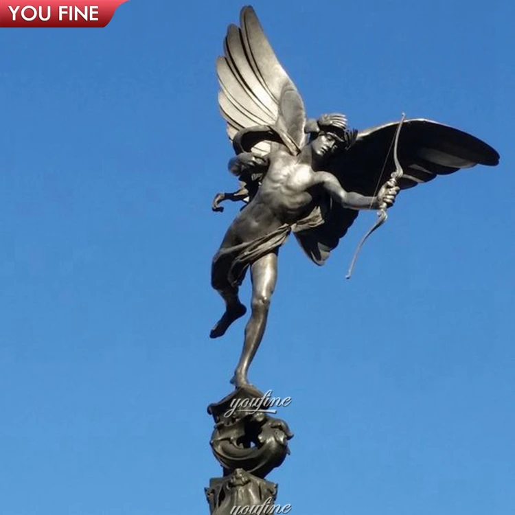 Outdoor Bronze Angel Statue - Warrior Eros Greek Mythology
