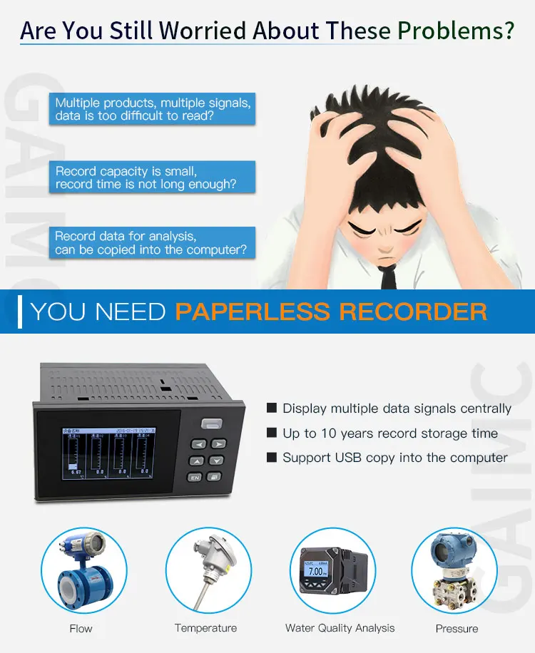 Gpr200 Current Voltage Frequency Input Signal Paperless Chart Recorder Buy Gpr200 Paperless