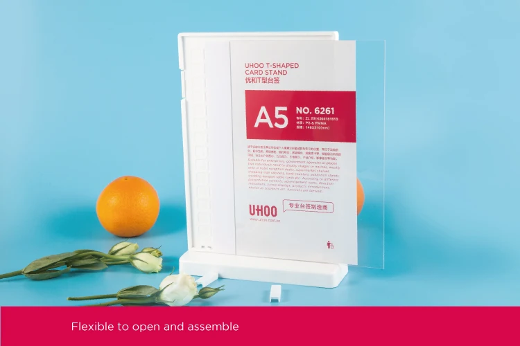 UHOO A5 Paper Size Acrylic T-Shaped Table Menu Display Stand