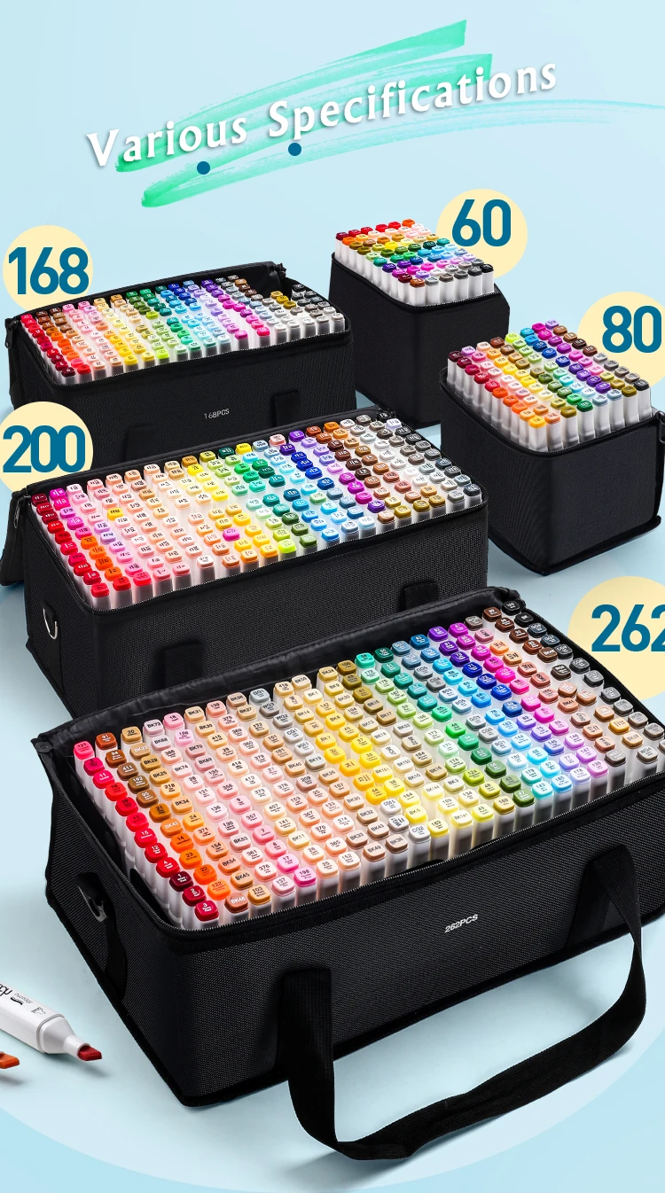 Set 262 Colors Manga Sketch Graffiti Art Drawing Permanent Alcohol ...