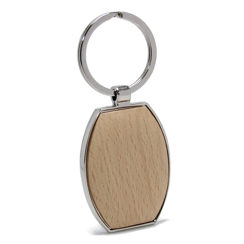Minimalism Plain Wooden Keyring Keychain Gifts Charms DIY