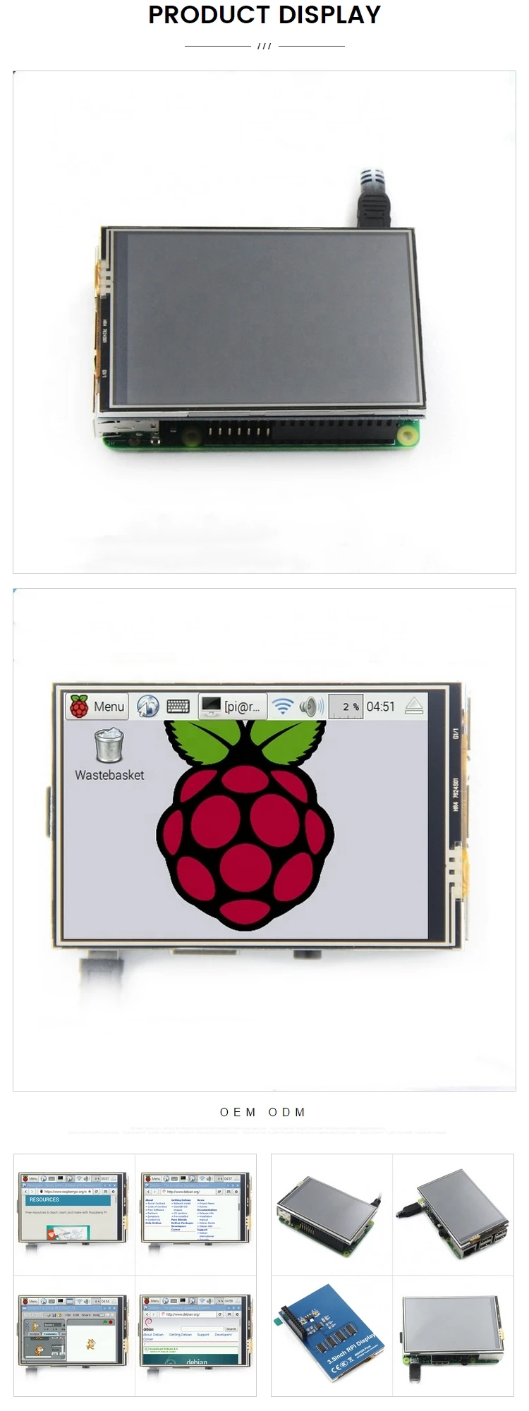 Raspberry Pi 2 3 Zero Lcd Screen Touch Display Touchscreen Tft 3.5 Inch ...