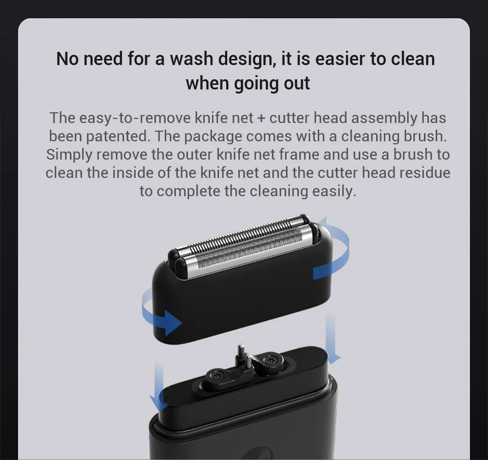 Xiaomi Mijia Electric Razor 2 Blade Shaver Usb Rechargeable Smart Mini ...