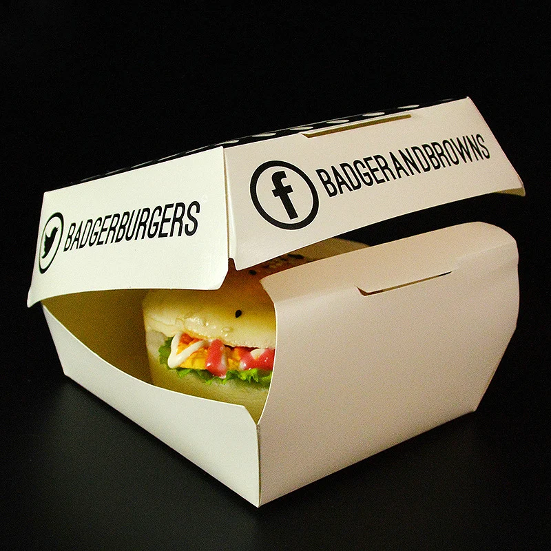 Food Grade Carton Box Custom Corrugated Kraft Paper Burger Box - Buy ...