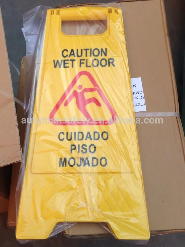 Caution Wet Floor Folding Safety Sign Plastic Warning Sign - Buy ...