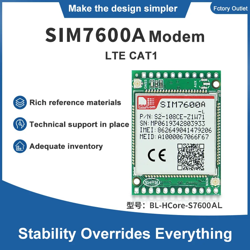 SIM7600 Module - 4G Board MODEM with 1 SIM Card Slot