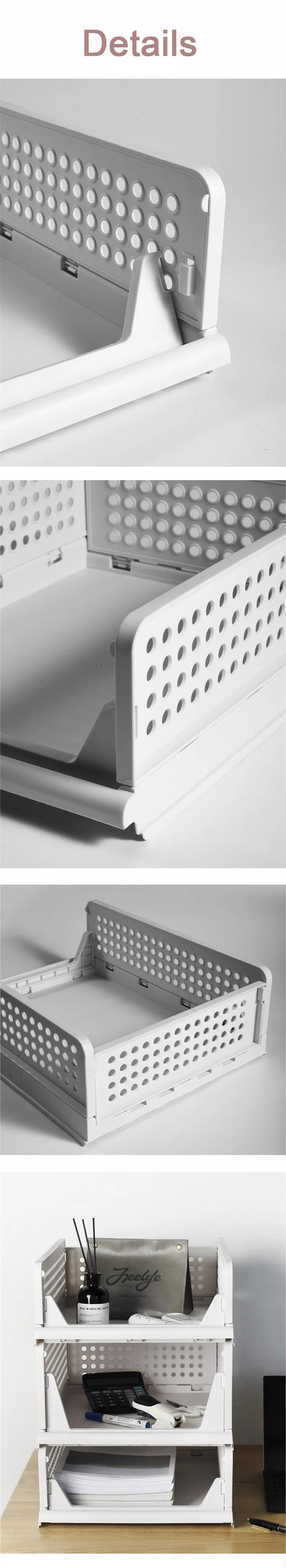 Plastic Storage Drawer Box - Foldable & Stackable Organizer