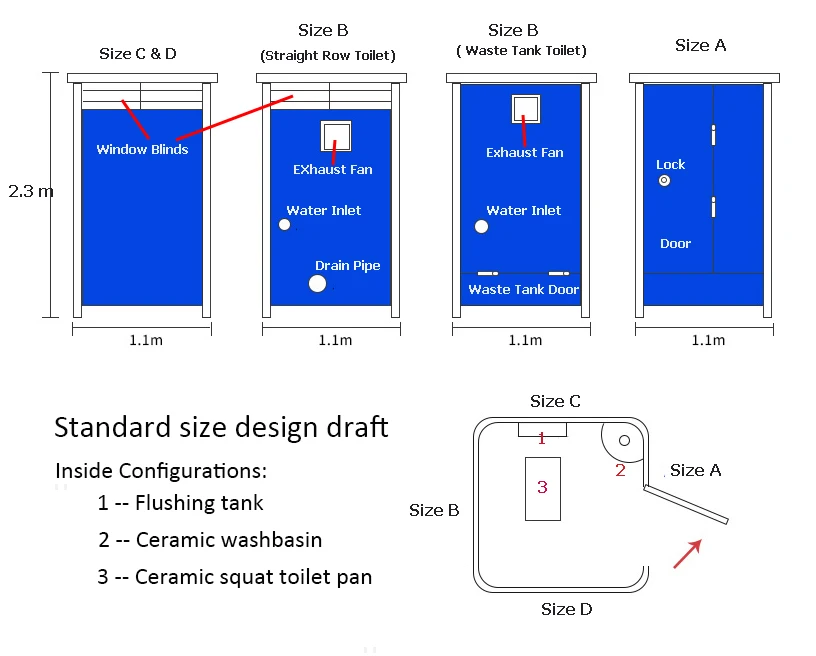 Hot Sale Portable Toilet Prefabricated Toilet With Shower Prefab Public ...