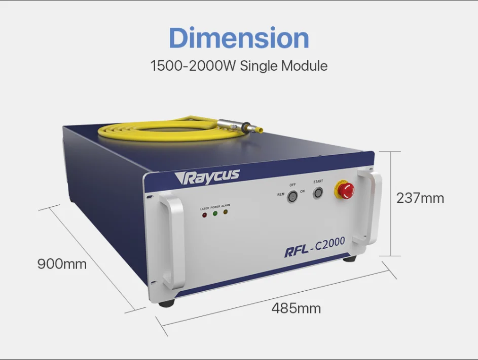 2kw RAYCUS Fiber Laser Power Source for Cutting Efficiency