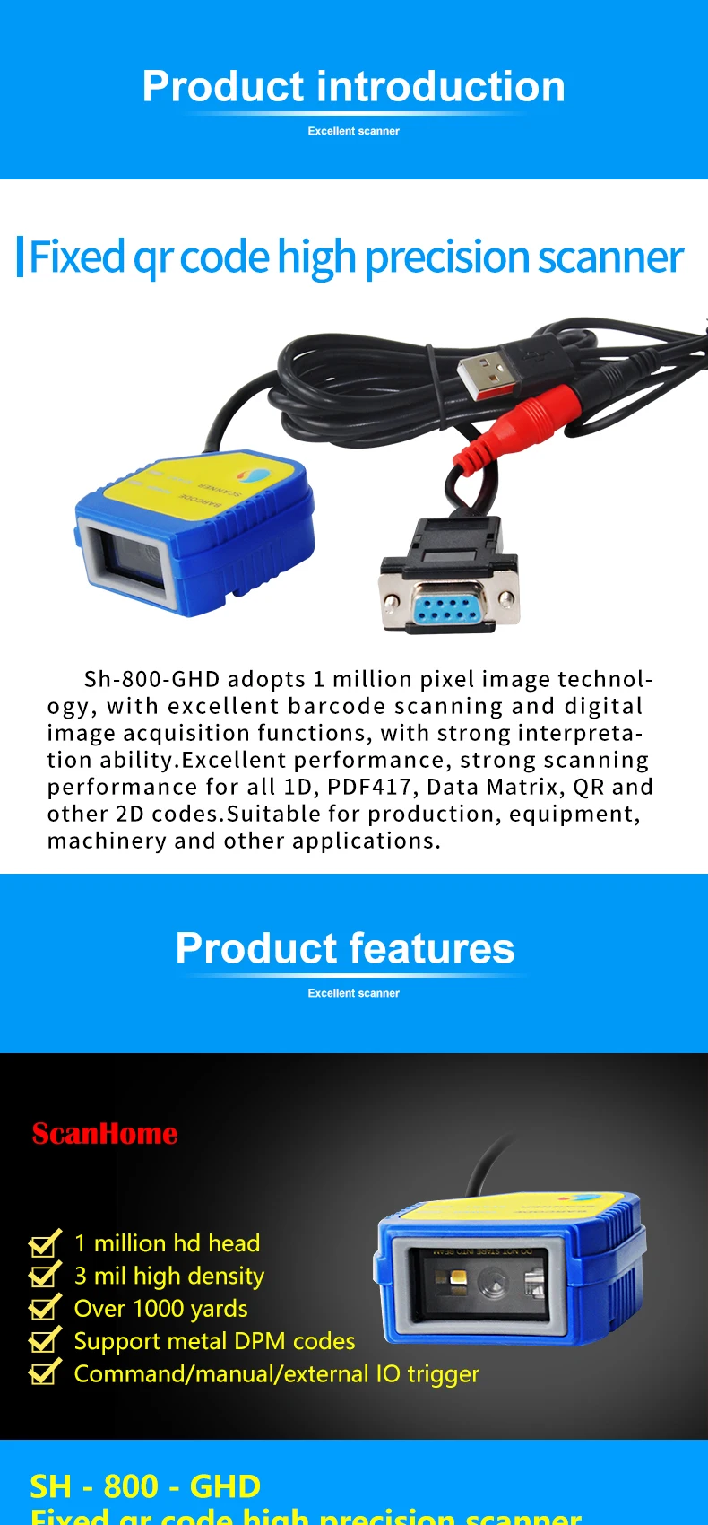 Scanhome Sh-800-ghd 2d Module Embedded Dpm Industrial Oem Odm Barcode ...