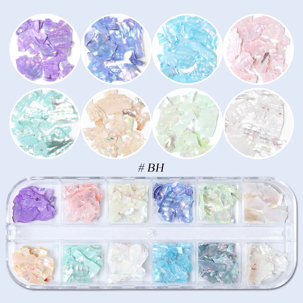 3d Abalone Shell Irregular Nail Art Decorations Uv Gel Flake Slider ...