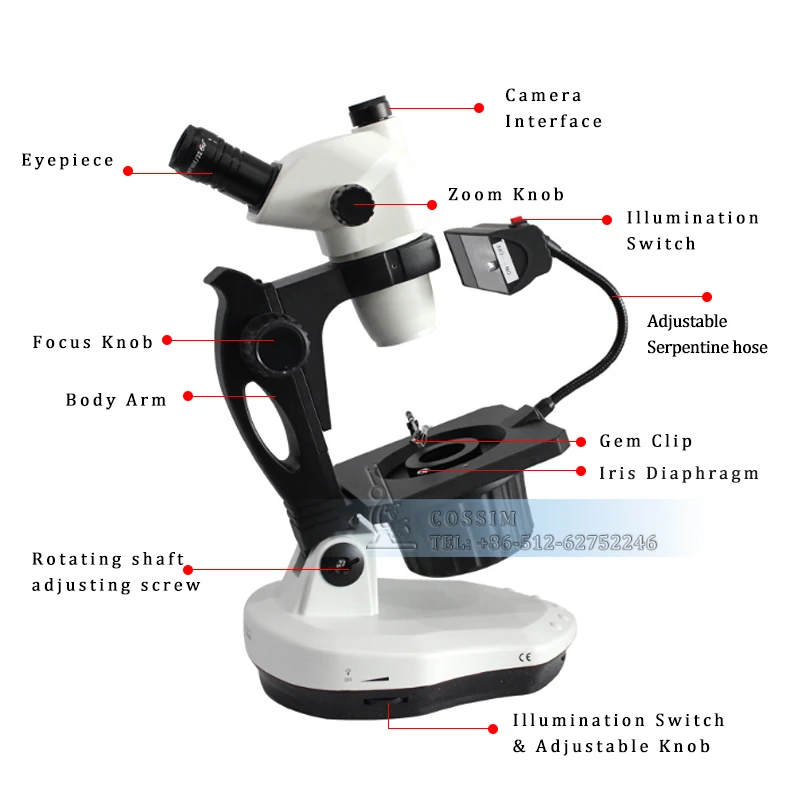 VGM650A Gemological Microscope - Advanced Zoom & Trinocular