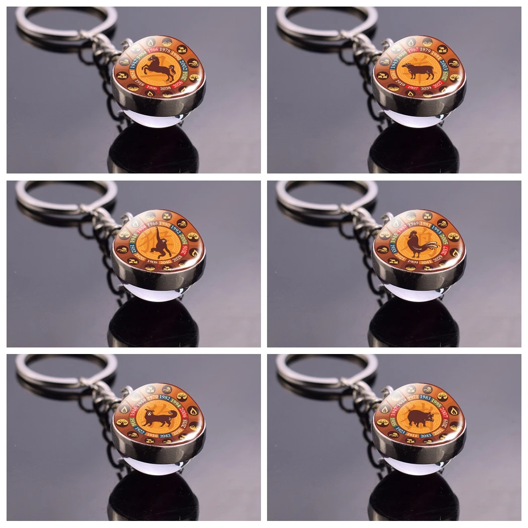 China Traditional Culture 12 Chinese Zodiac Keychain Animal Zodiac Rat ...