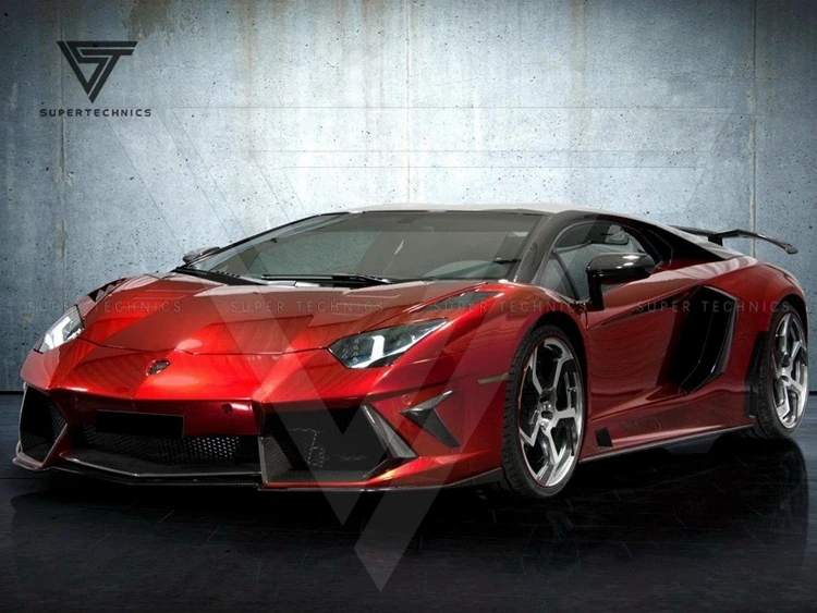 M Style Carbon Fiber Front Bumper Canards for Lambo Aventador LP700-4 ...