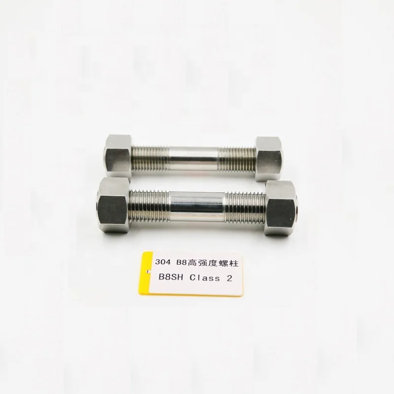 Stainless Steel316 ASTM A193 B8M B8 Class2 Thread Rod Stud Bolt with 2 Nut