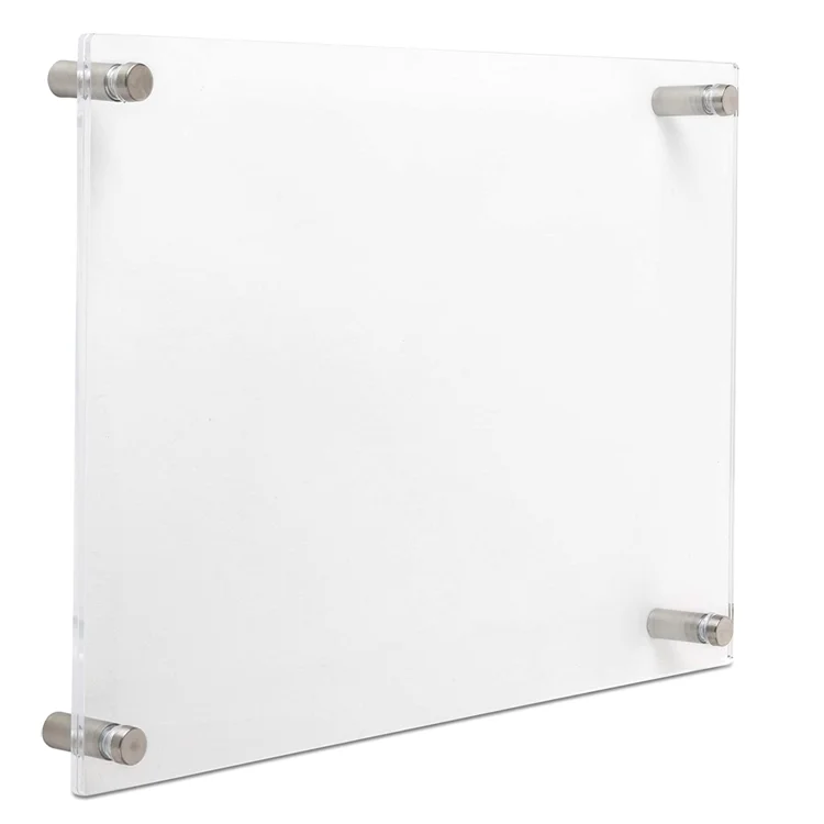 Frameless Picture Frame Wall Mount 8.5 X 11 Clear Acrylic