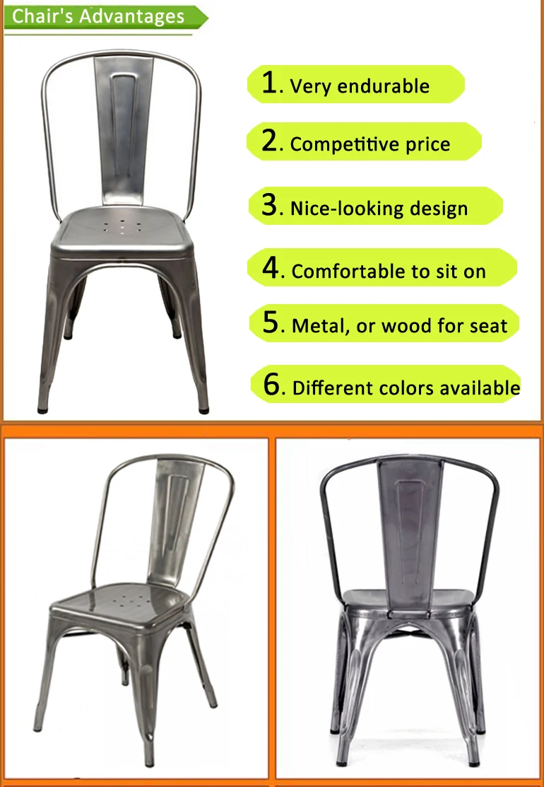 Modern Strong Colorful Dining Room Restaurant Furniture Metal ...