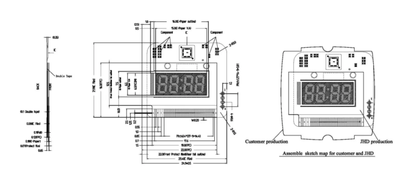 Customized Segment E Paper Display - 30 Segments E Ink Display