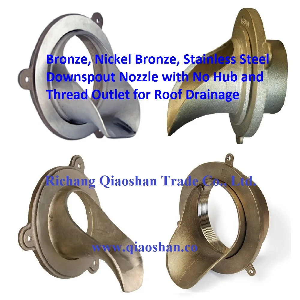 Stainless Steel Downspout Nozzle And Flange With Thread Inlet For Roof ...