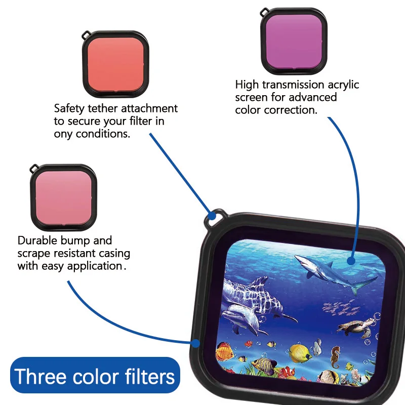 For Gopro Hero 8 Black Waterproof Case Diving Protective Housing Case+ ...