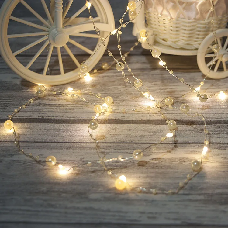 10ft Outdoor Led White Bead Chain String Lights For Christmas ...