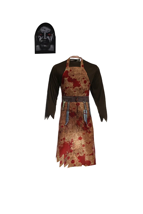 Horror Bloody Butcher Apron with Hood Halloween Party Cosplay