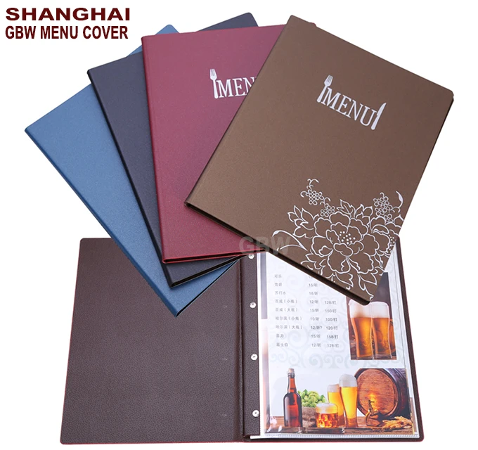 Elegant Burgundy Leather Menu Cover - A4 Design for Restaurant & Hotel ...