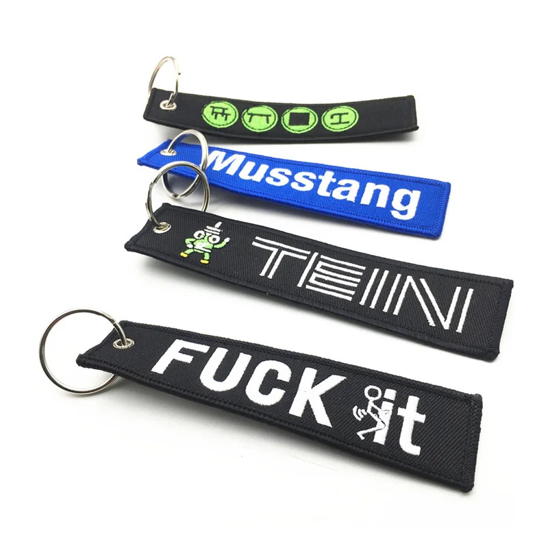 Factory Making Company Brand Logo Embroidered Keychains Custom Design ...