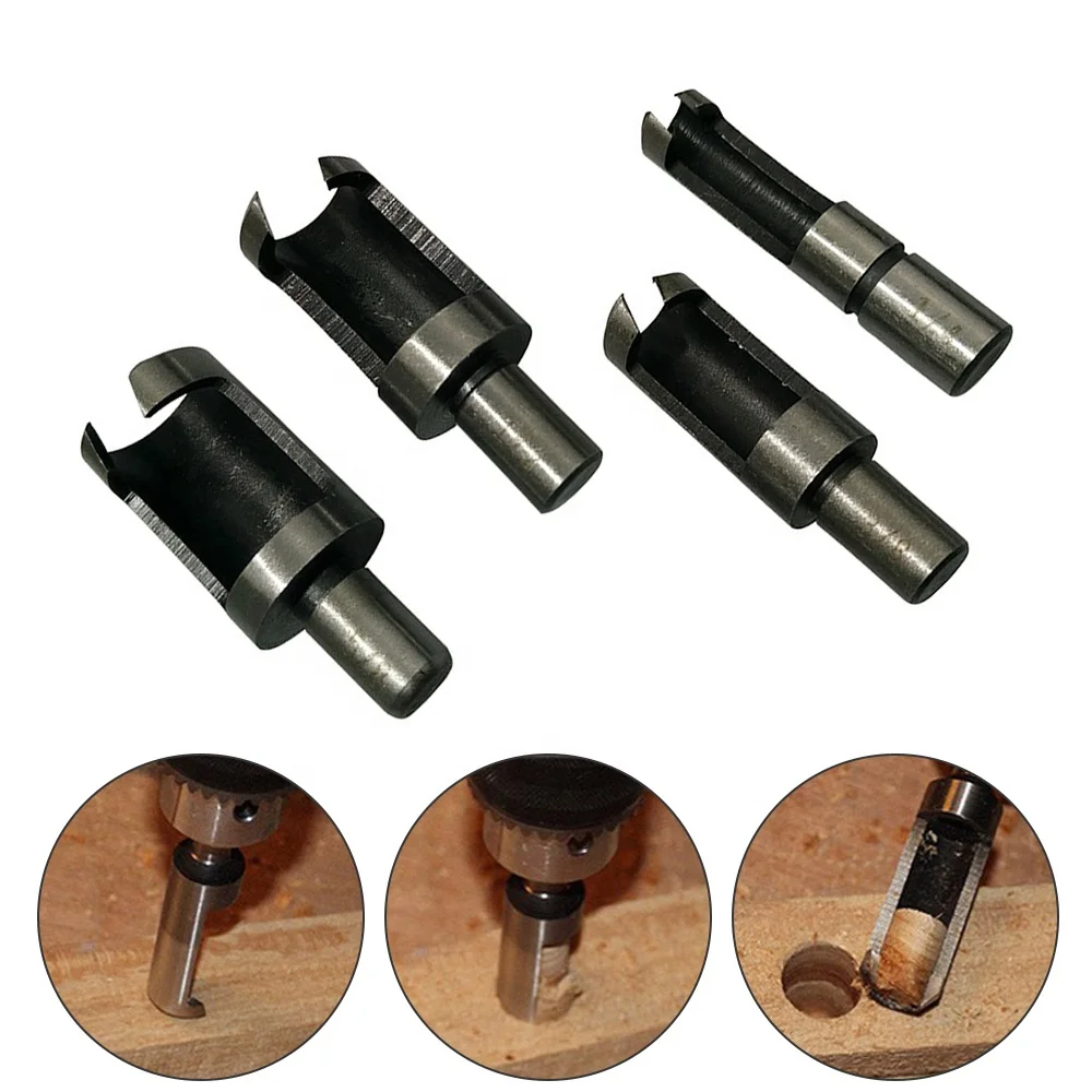 Carbon Steel Barrel Tenon Cork Drill Bit Set for Woodworking