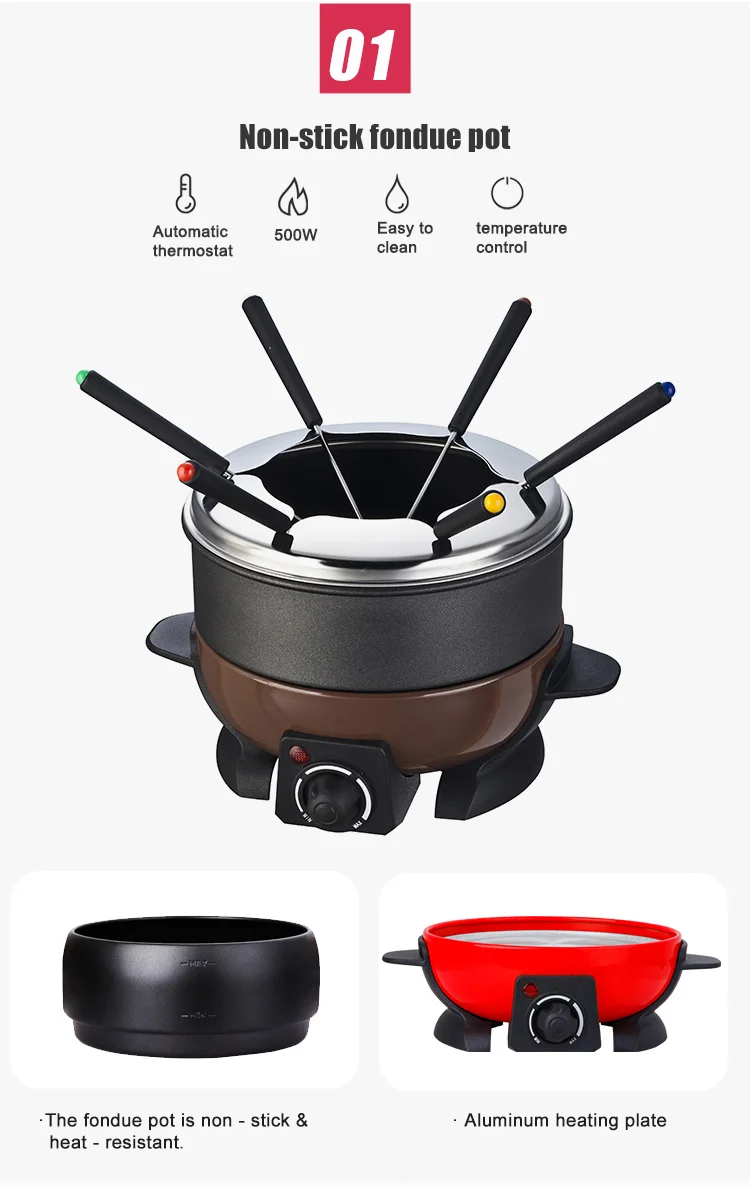 Mini Chocolate Raclette Cheese Party Fondue Maker Set