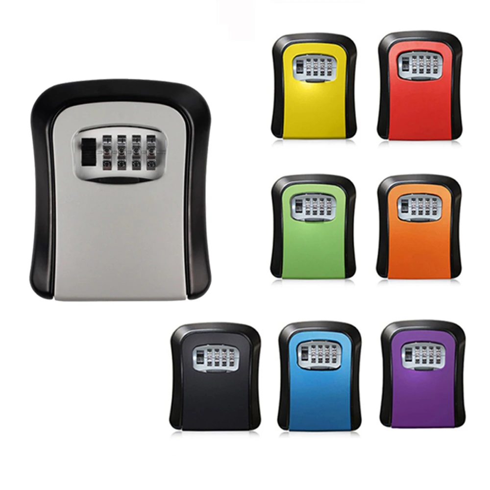 4 Digital Key Lock Box Mini Safe Wall Mount Combination Box for Key ...